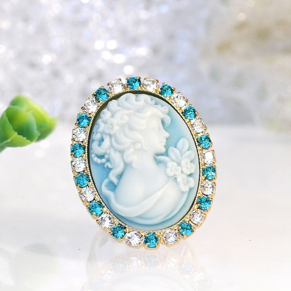 Blue Cameo Ring - Etsy