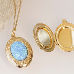 Opal Locket Necklace, Choose Your Color,keepsake, Oval Locket,gift for ...
