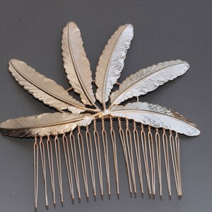Feather Hair Comb: Bridal Hairpiece, Statement Comb - Etsy