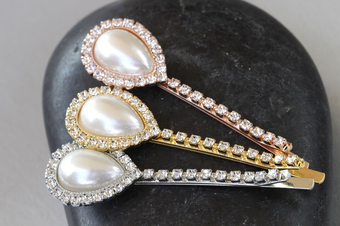 PEARL BOBBY PINS, Bridal Bobby Pin, Wedding Ivory Pearl Hair Pins ...