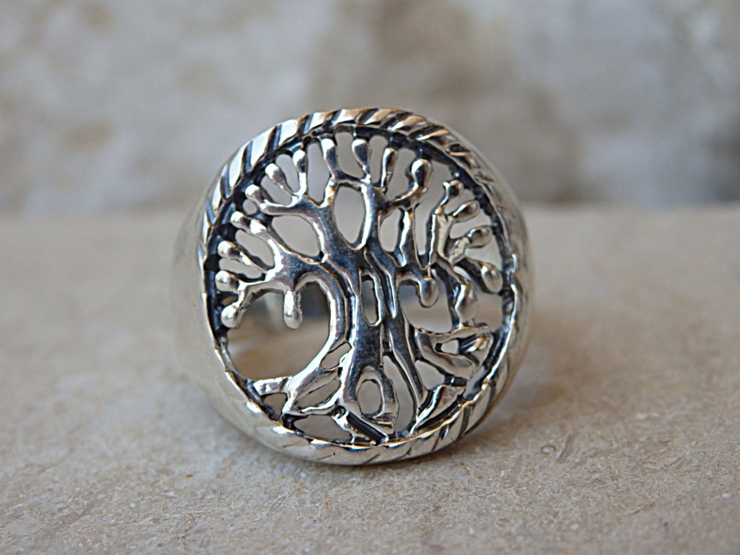 Tree of Life Ring. Handmade Rings. Sterling Silver 925 Eternity Ring ...