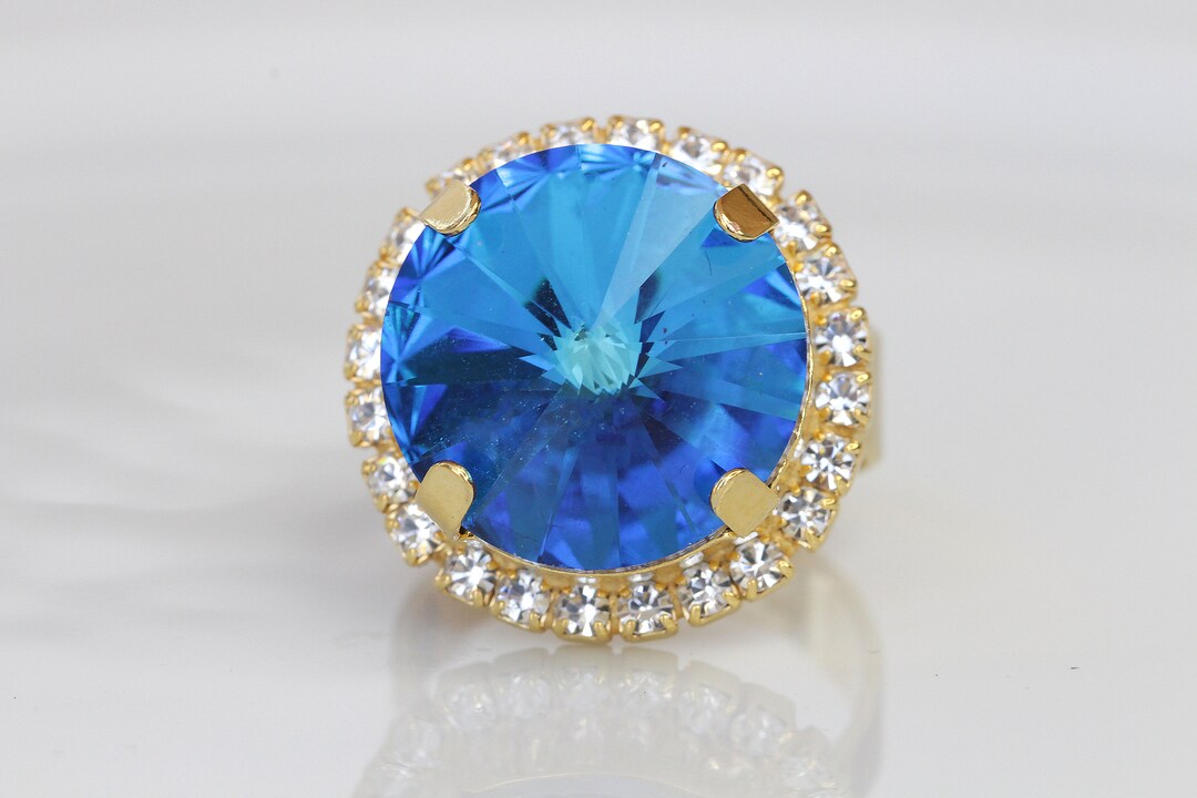 SAPPHIRE RING, Royal Blue Ring, Wedding Rhinestone Crystals Ring ...