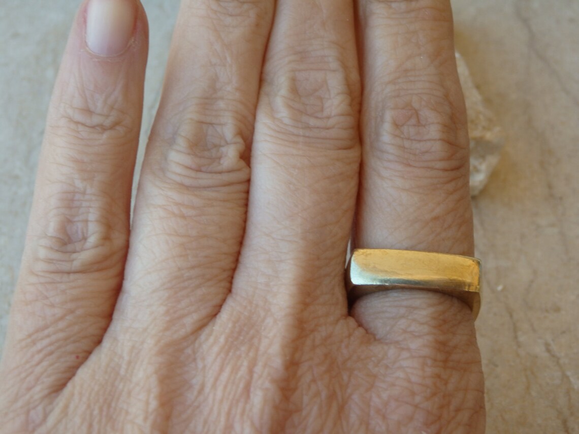 Geometrical Ring. Gold Square Ring. Geometric Ring. Wedding - Etsy