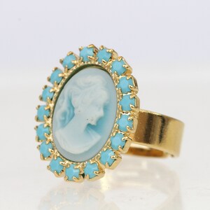 BLUE CAMEO RING, Oval Cameo Earrings, Victorian Ring,romantic Vintage ...