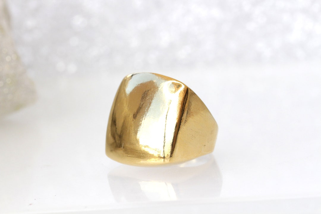 STATEMENT GOLD RING, Silver Vdays Unisex Ring, Gold Ring for Her, Extra ...