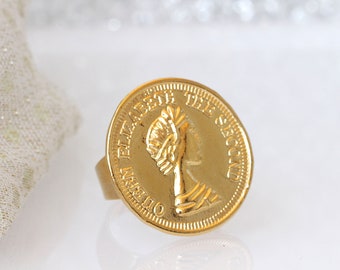 Gold Coin Ring - Etsy