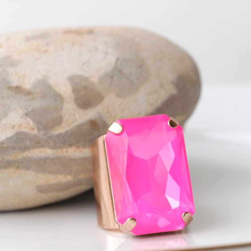 Pink Statement Ring - Etsy