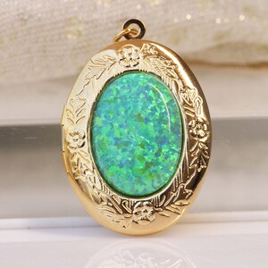 Opal Locket Necklace, Choose Your Color,keepsake, Oval Locket,gift for ...
