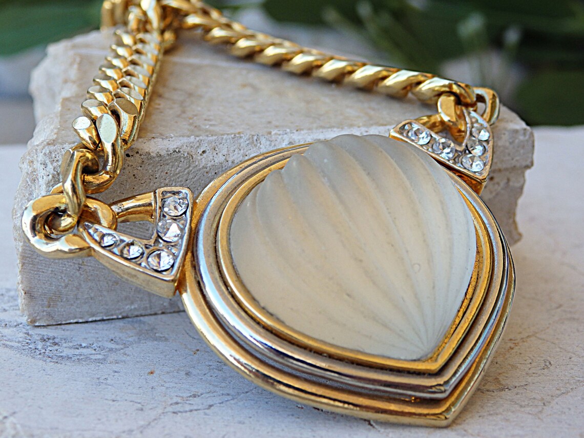 Chunky Pendant Runway Necklace Big Bold Necklace Assemblage | Etsy