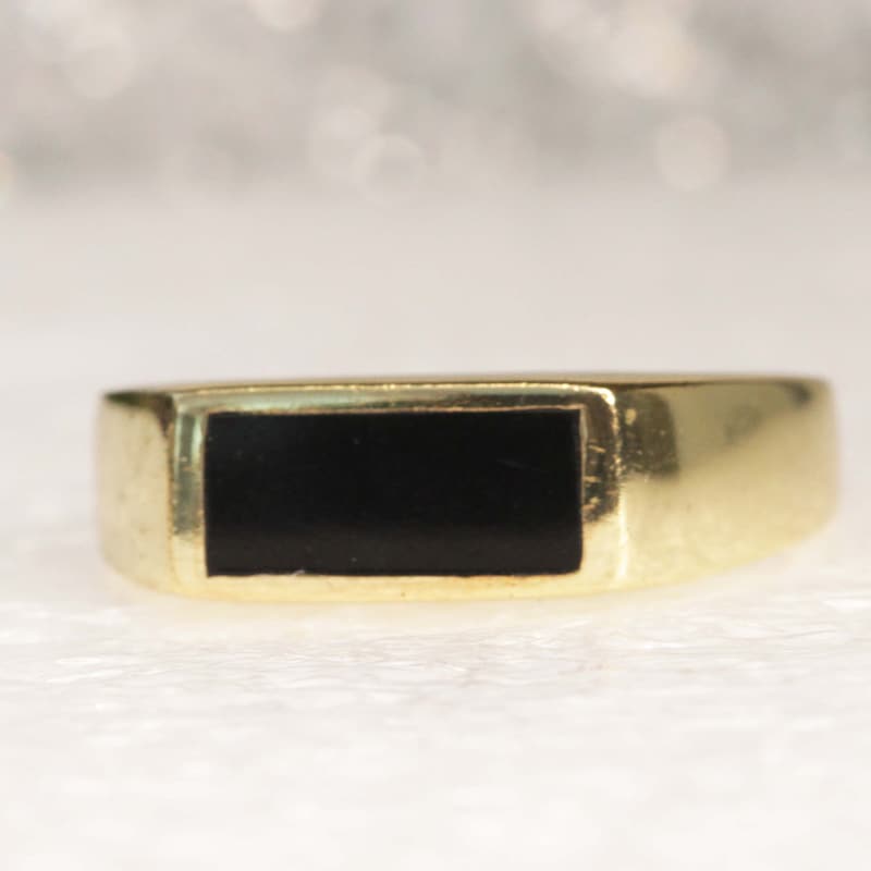 Gold Ring Black Stone Men - Etsy