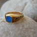 Opal Gold Signet Ring Fire Opal Signet Ring Blue Signet - Etsy