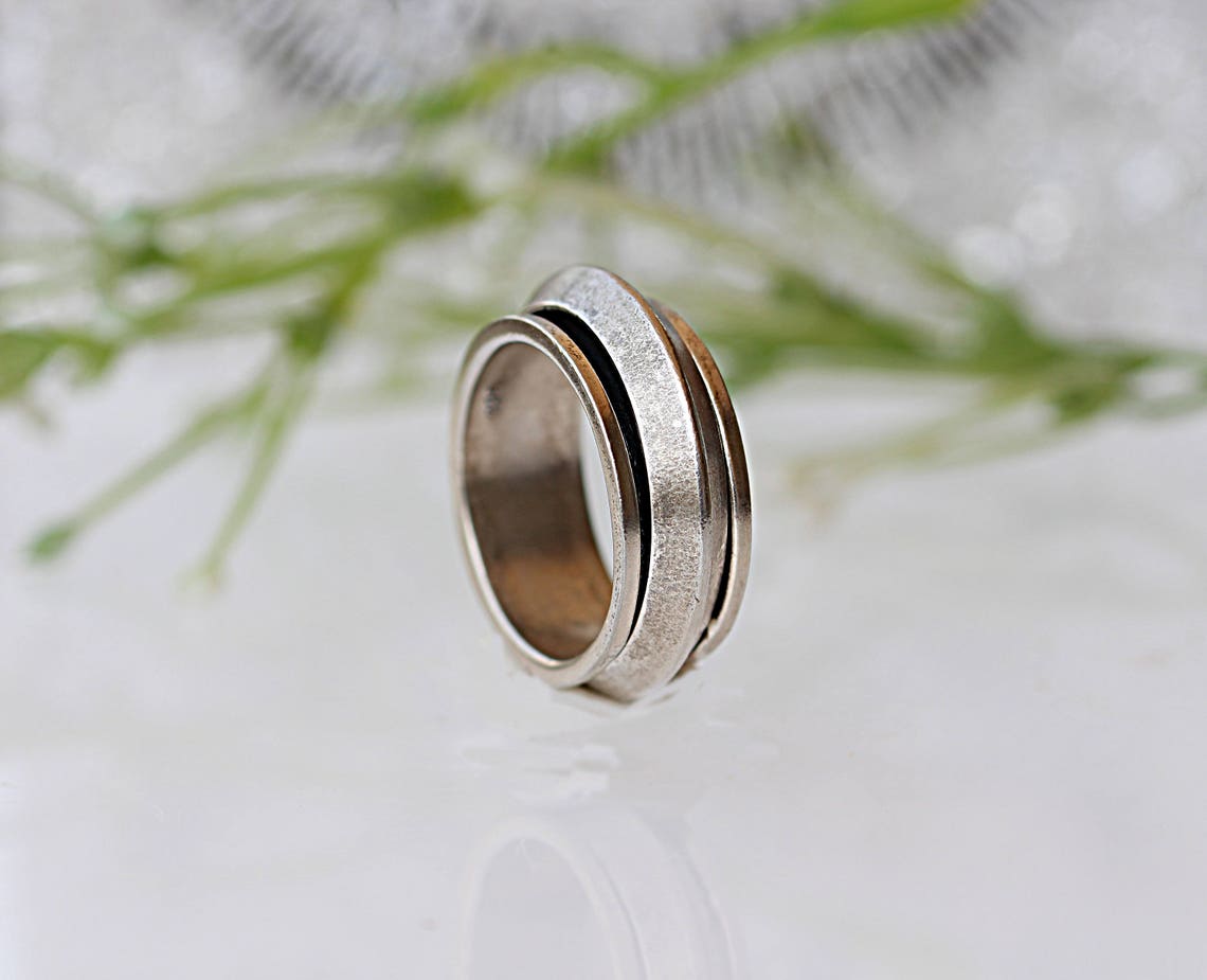 Unique Spinner Ring Sterling Spinner Ring Wedding Silver - Etsy