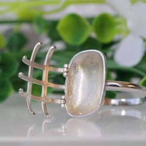 Sterling Silver Cage Ring, Custom Birthstone, Modern Artist Ring - Etsy