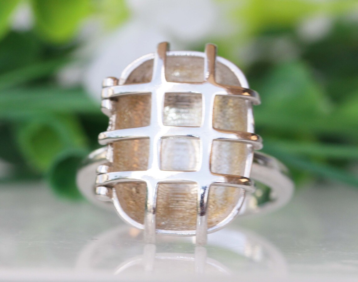 CAGE RING, Sterling Silver Ring, Choose Your Birthstone Ring, Artist ...