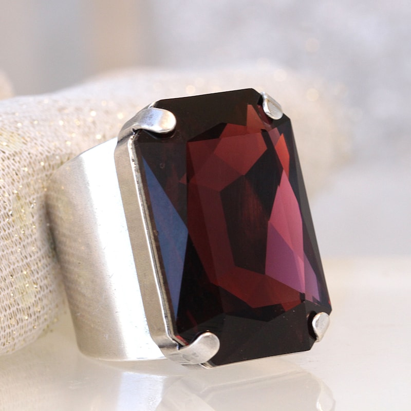 Burgundy Ring - Etsy