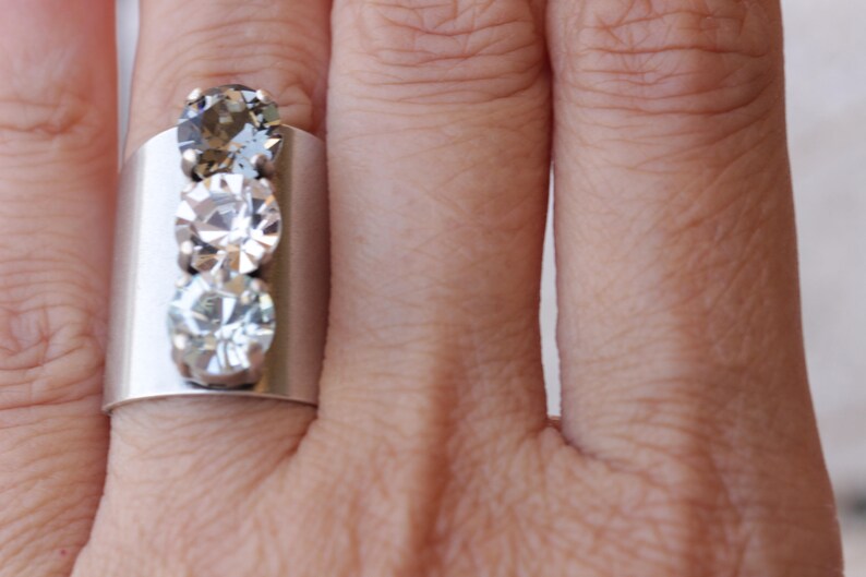 GRAY RING Everyday Ring Silver Family Ring Gray Stone - Etsy