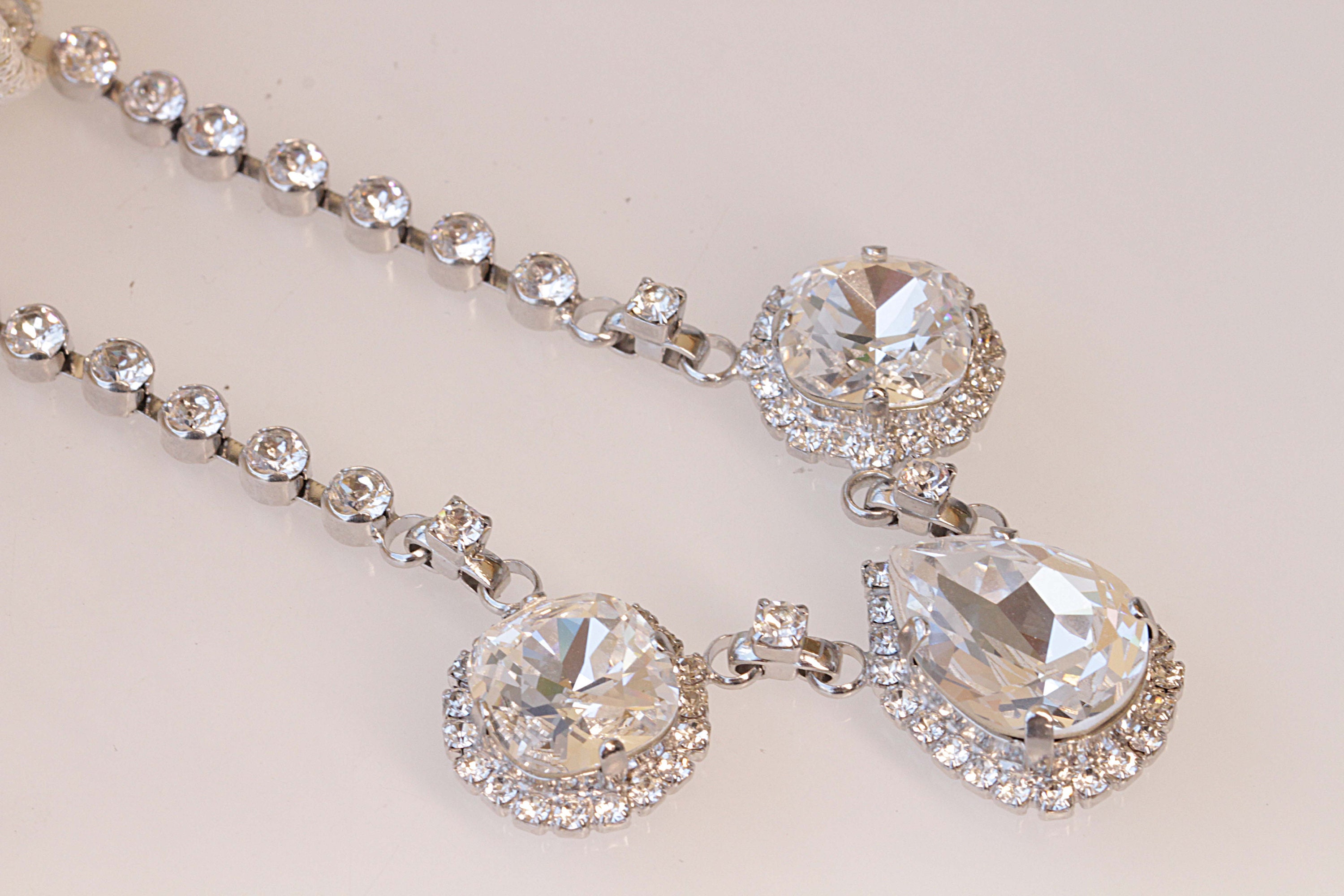 WEDDING CRYSTAL NECKLACE Bridal Necklace Formal Jewelry | Etsy