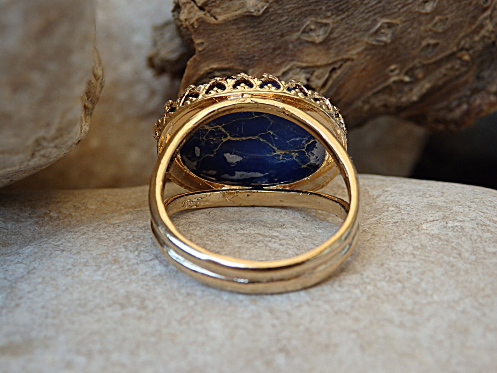 Blue Jasper Ring Blue Gemstone Ring 14K Gold Filled Ring | Etsy