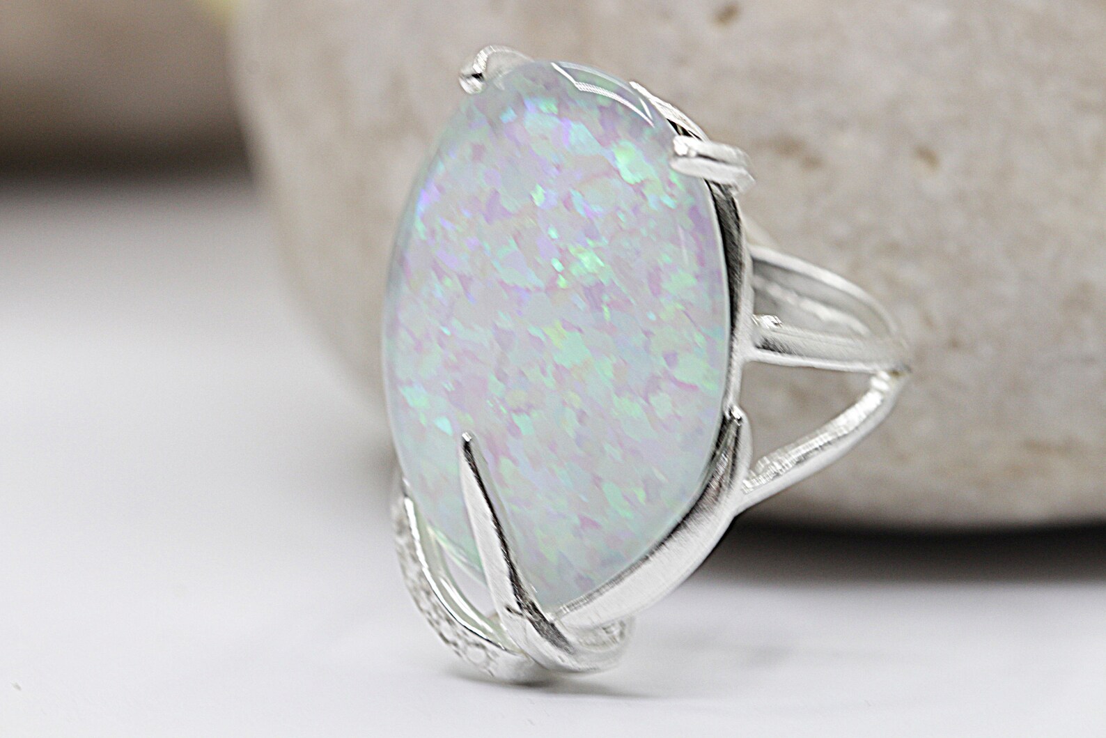 Light Blue Ring Ice Blue Opal Ring Womens Opal Ring Baby - Etsy