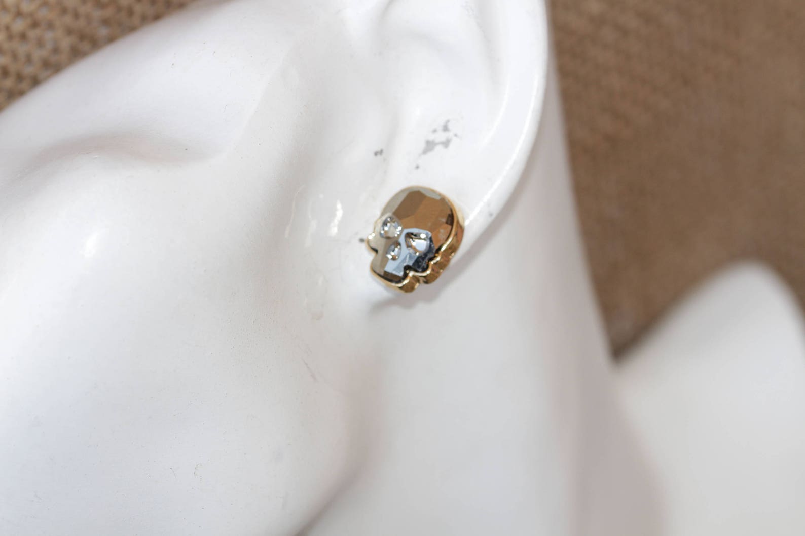 Gold Filled Crystal Skull Ring, Adjustable Champagne Bronze Jewelry - Etsy