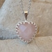 Rose Quartz Heart Necklace Sterling Silver Heart Shaped - Etsy