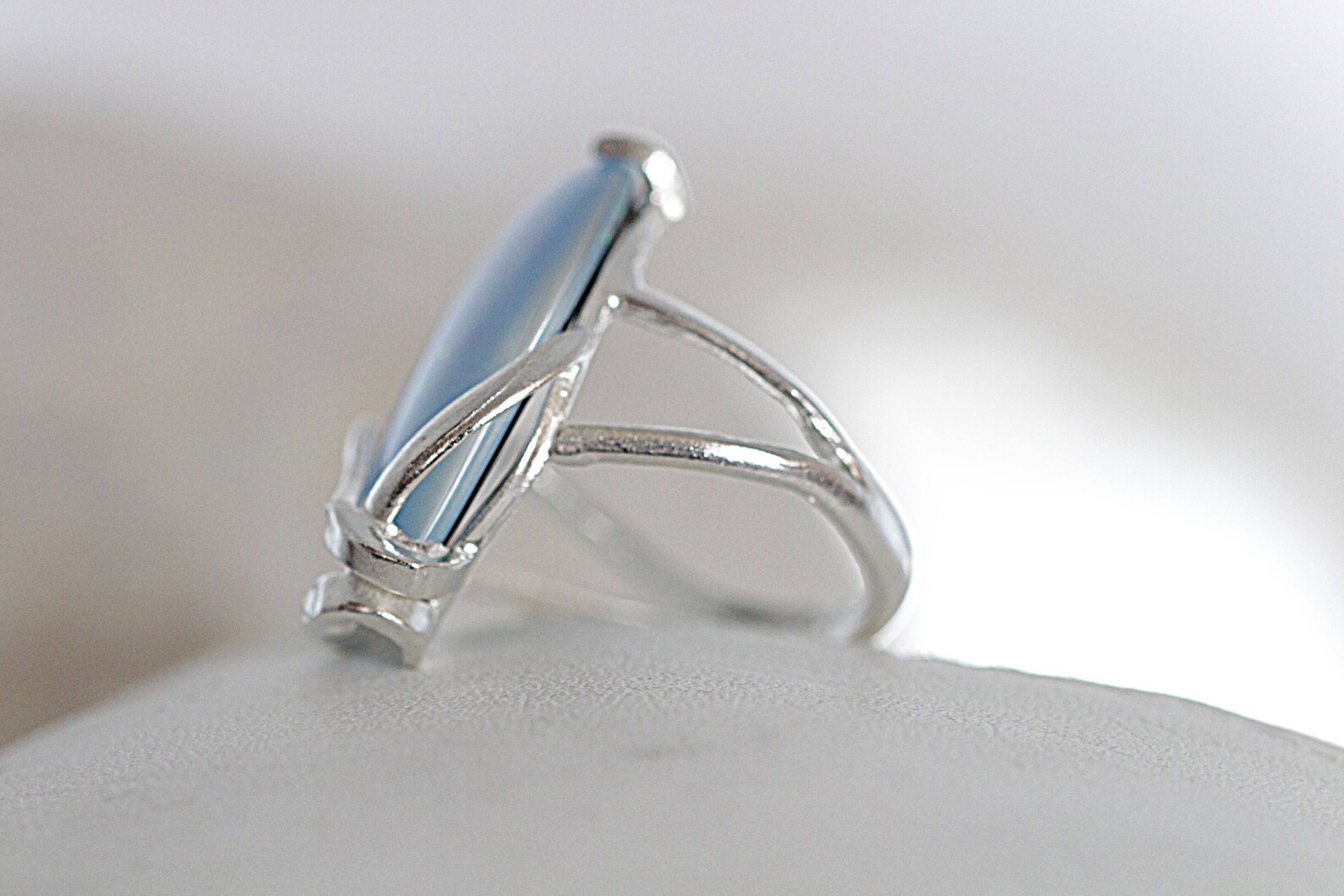 Light Blue Ring, Ice Blue Opal Ring, Womens Opal Ring, Baby Blue Ring ...