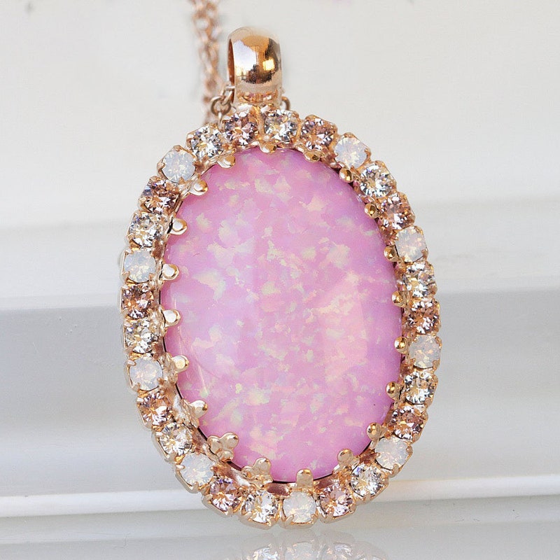 Pink Opal Necklace - Etsy