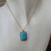 Rectangle Turquoise Necklace Turquoise Stone Pendant With - Etsy
