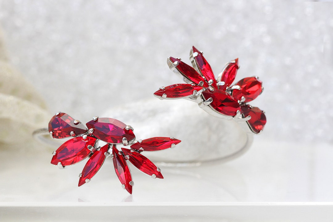 RUBY RED BRACELET, Bracelet, Cuff Bracelet, Crystals Gemstone Woman's ...