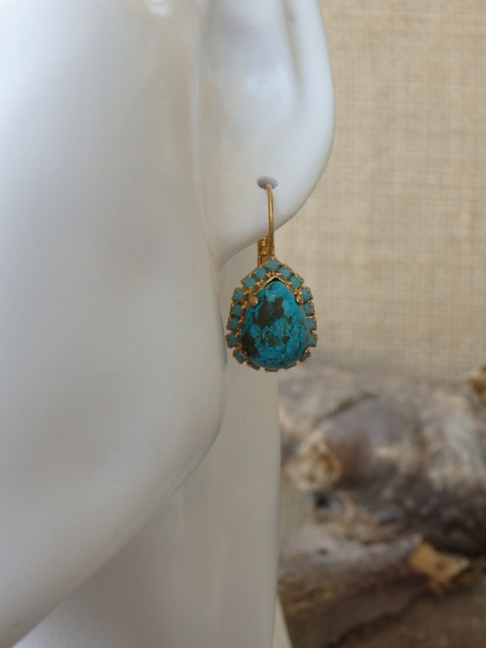 Turquoise Droplets Earrings. Birthstone December Jewelry. Turquoise ...