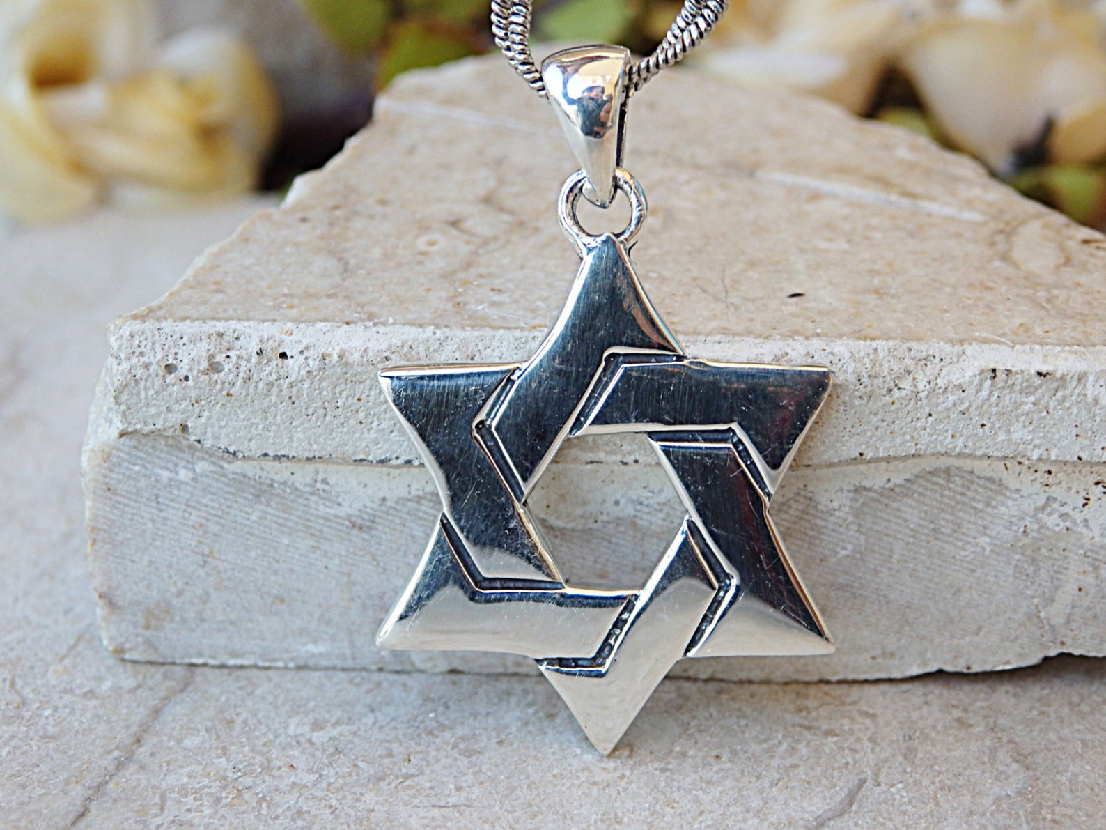 Sterling Silver Star of David Pendant Necklace, Jewish Jewelry - Etsy