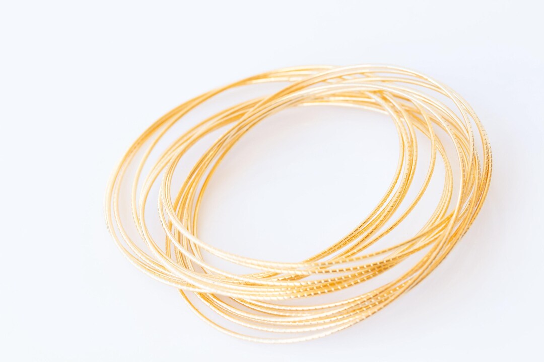 Stacking Gold Bangle, Thin Bracelet. Stacking Bracelets, Gold Stacking ...