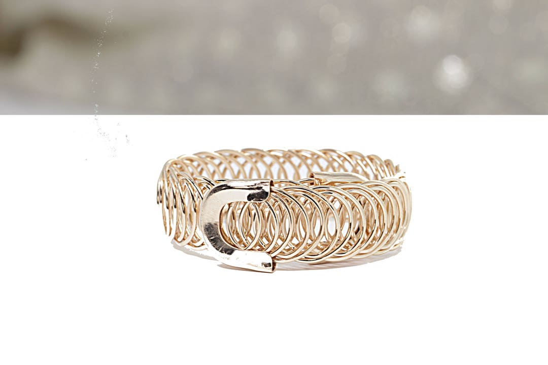 Rose Gold Arm Cuff: Chunky Bridal Bangle, Adjustable Wire Bracelet - Etsy