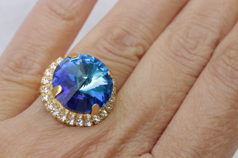 SAPPHIRE RING Royal Blue Ring Wedding Rhinestone Crystals | Etsy