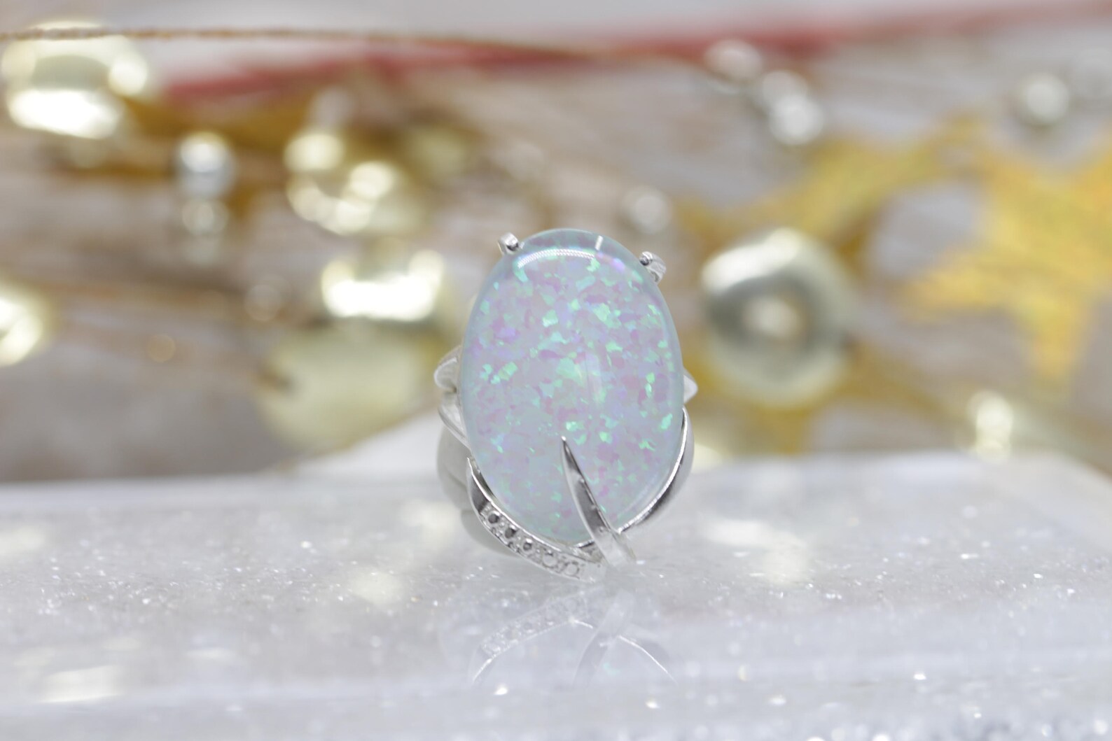 Light Blue Ring Ice Blue Opal Ring Womens Opal Ring Baby - Etsy