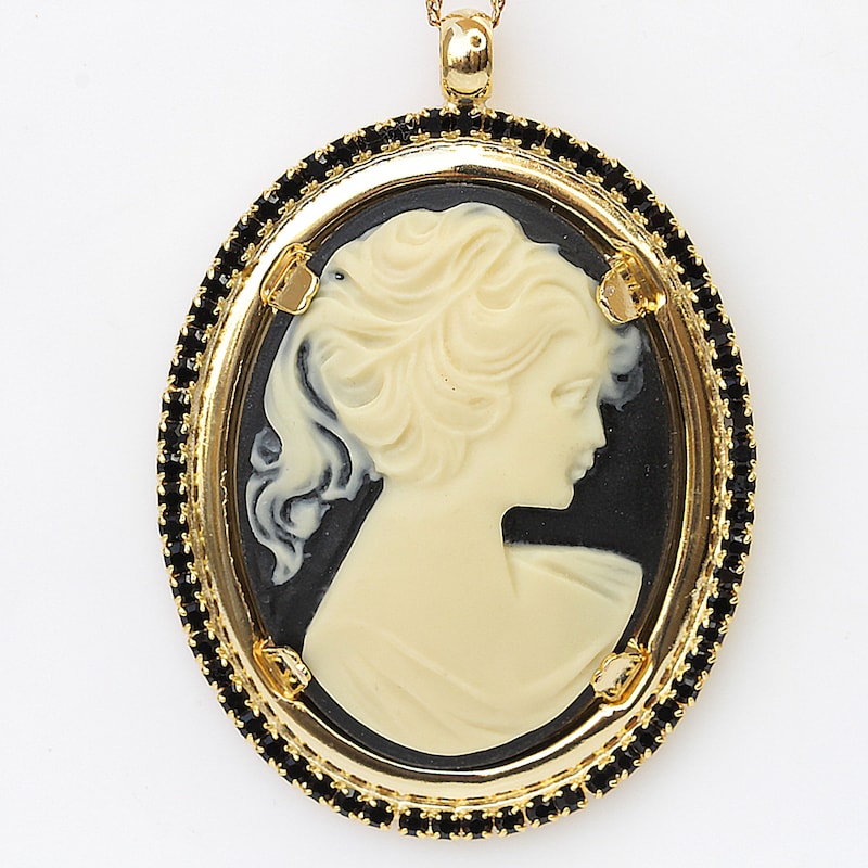 Black Cameo Necklace - Etsy