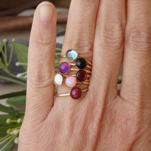 Stackable Birthstone Ring. Thin Ring. Gold Stacking Rings. Gold Filled ...