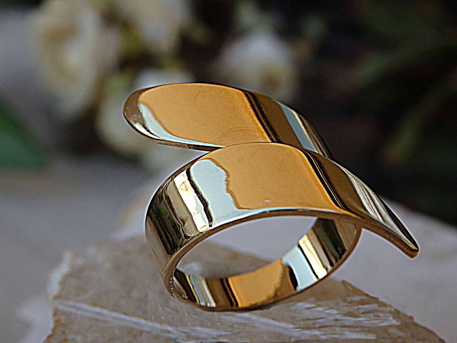 Unique Ring, 14k Solid Gold Ring. Womens Ring, Adjustable Ring, Classic ...
