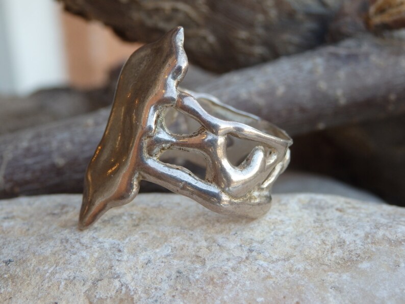 Big Ring. 925 Sterling Silver Ring. Abstract Silver Ring. | Etsy