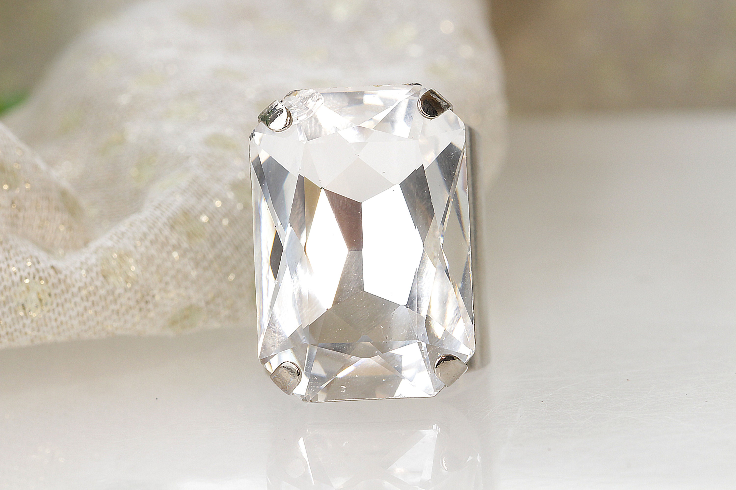 CRYSTAL RING STATEMENT Clear Stone Ring White Crystal Ring | Etsy