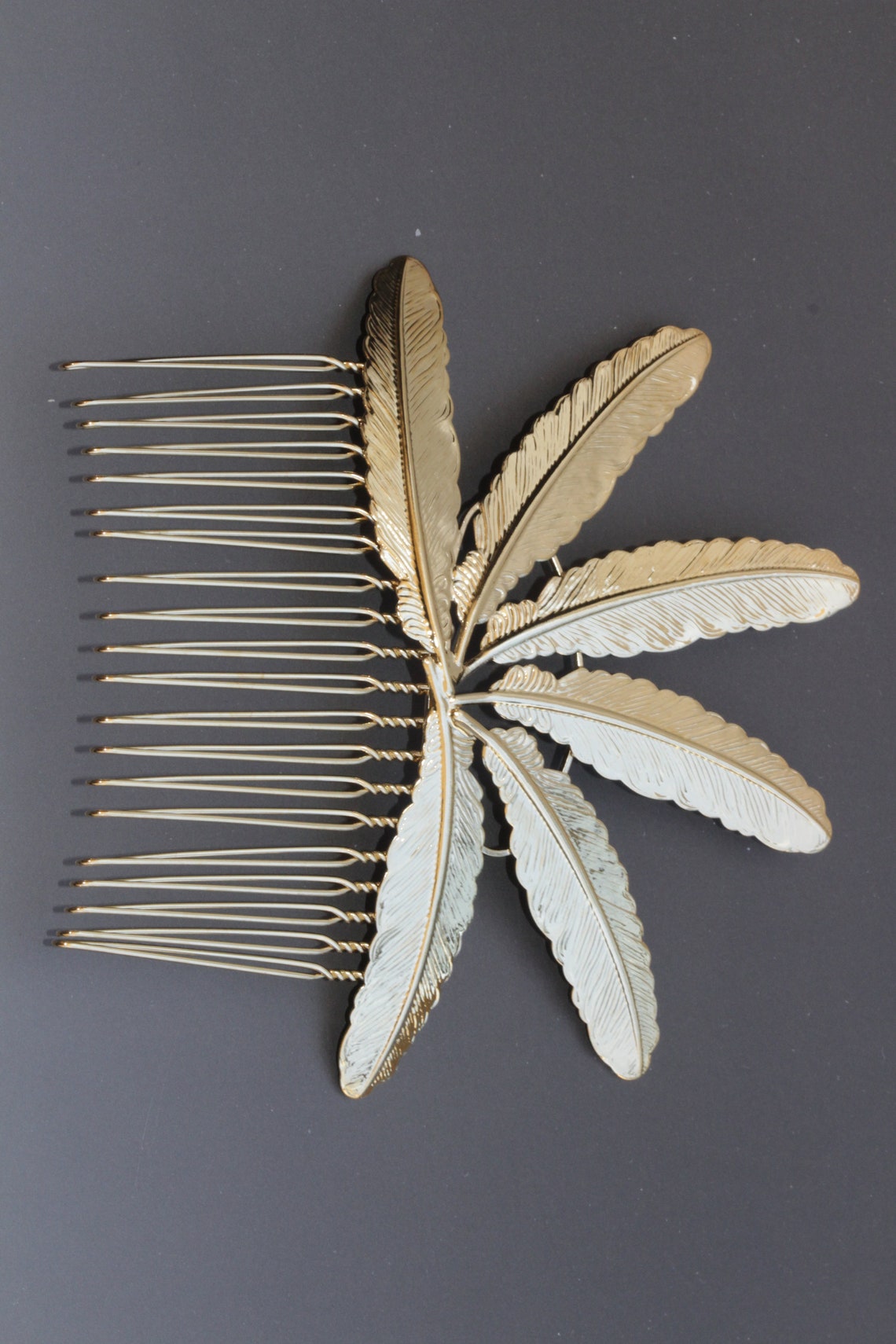 FEATHER HAIR COMB Bridal Hairpiece Statement Comb Hair - Etsy