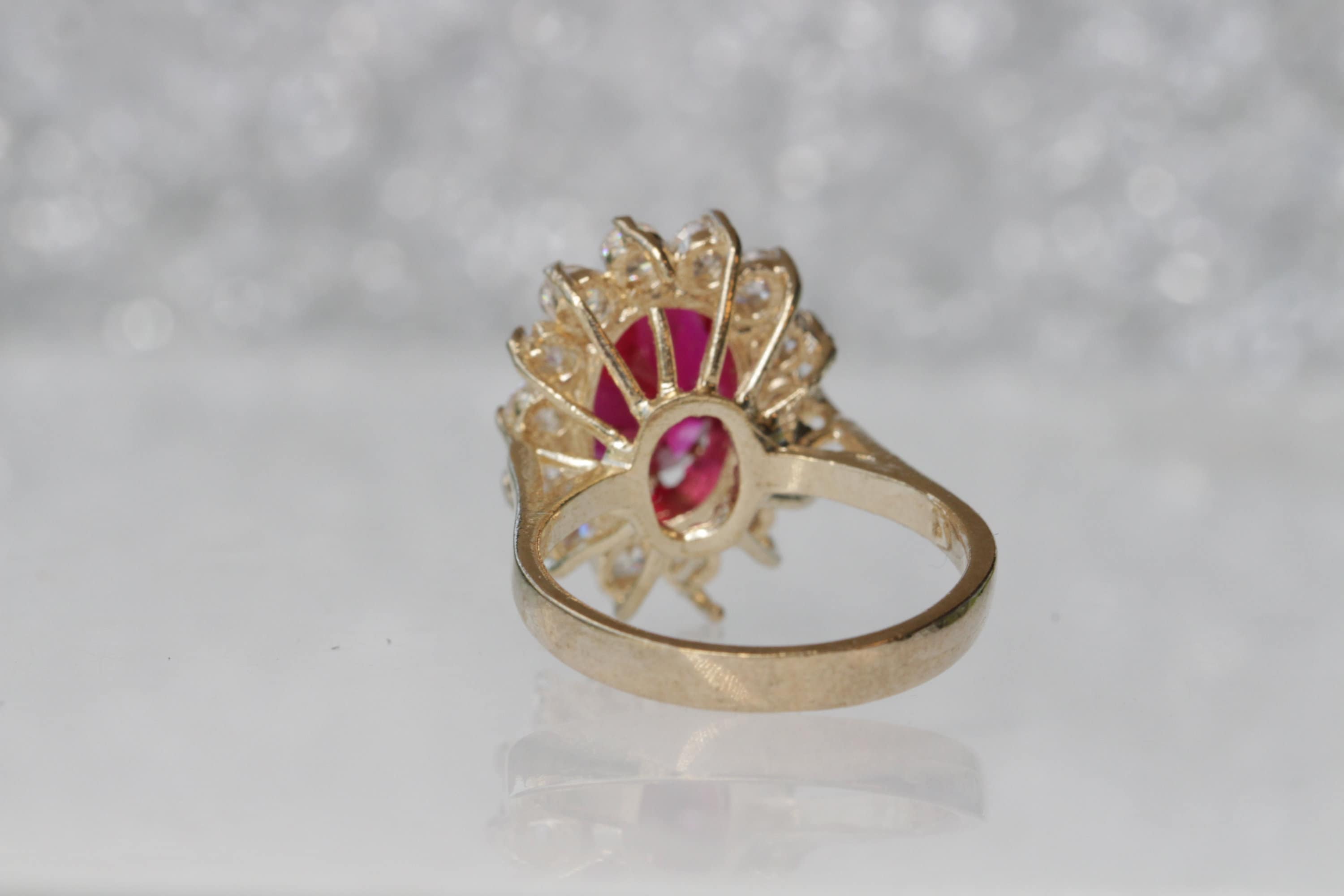 RUBY ENGAGEMENT RING Cubic Zirconia Classic Promise Ring | Etsy