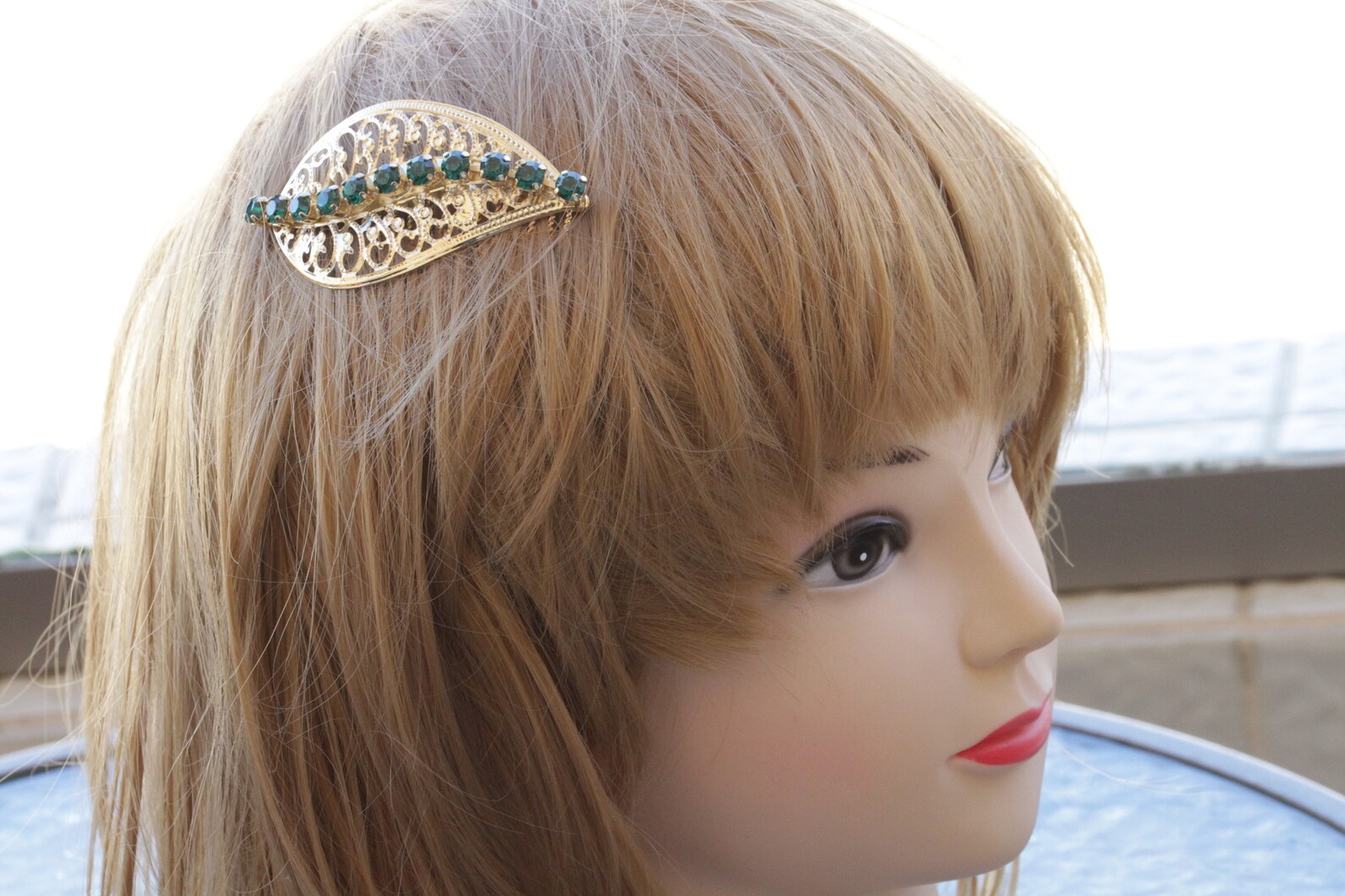 EMERALD GREEN Hair Comb Ornamented Leaf Hair Comb Custom - Etsy