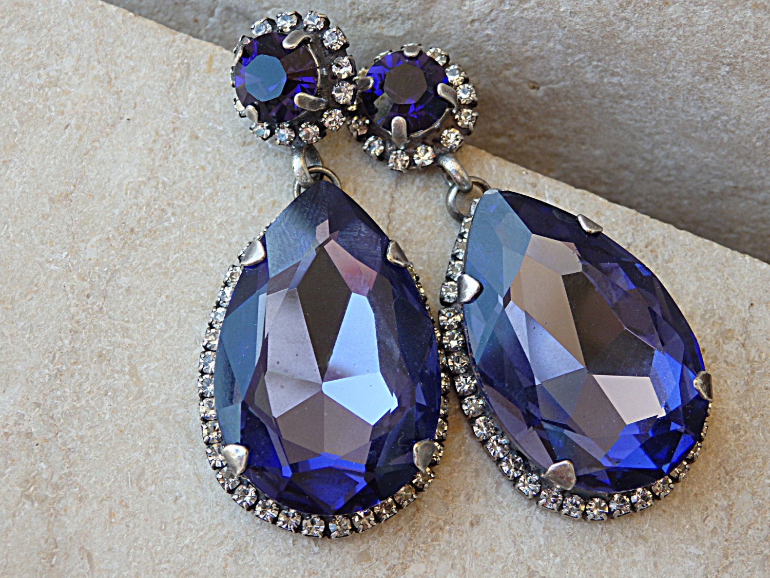 Purple Chandelier Earrings Mother of Bride Jewelry Gift | Etsy