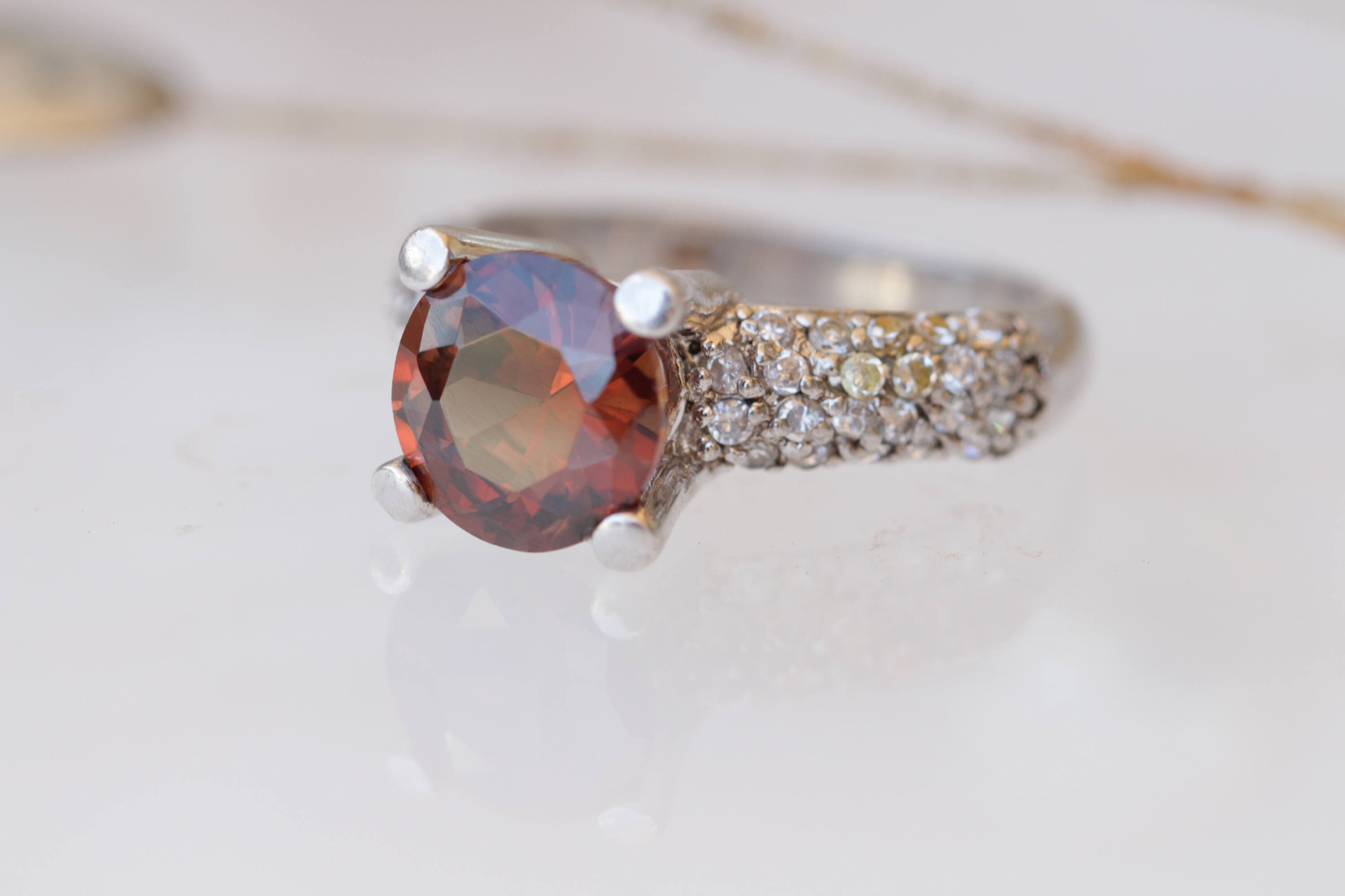 SMOKY TOPAZ RING Gemstone Ring Brown Stone Ring silver | Etsy