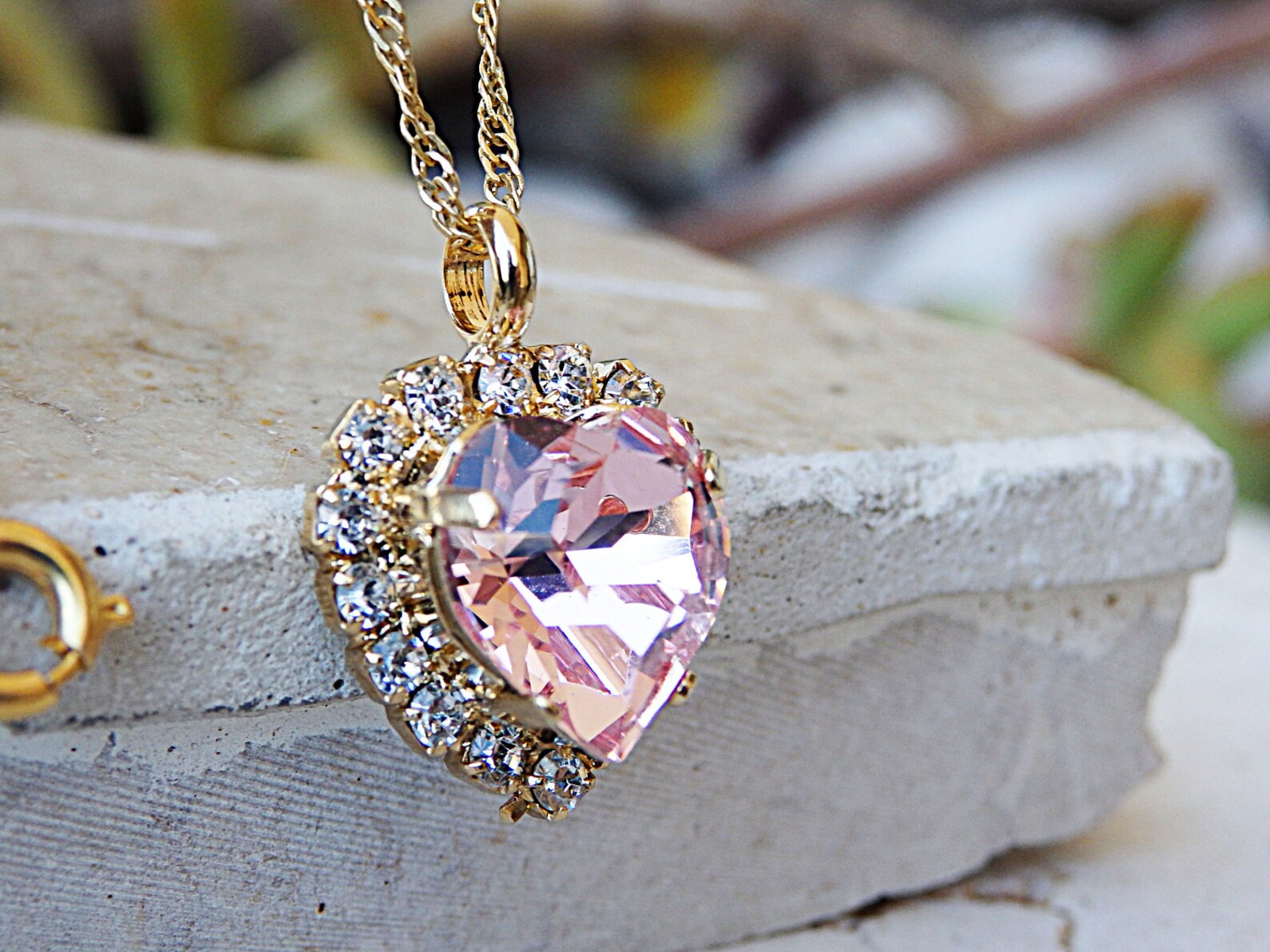 Pink Heart Pendant Girls Heart Necklace Valentine Pendant - Etsy