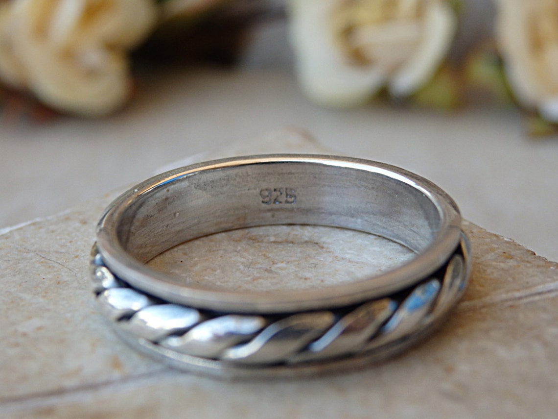 Spinner Ring. Sterling Silver Ring. Spinning Ring. Wedding - Etsy