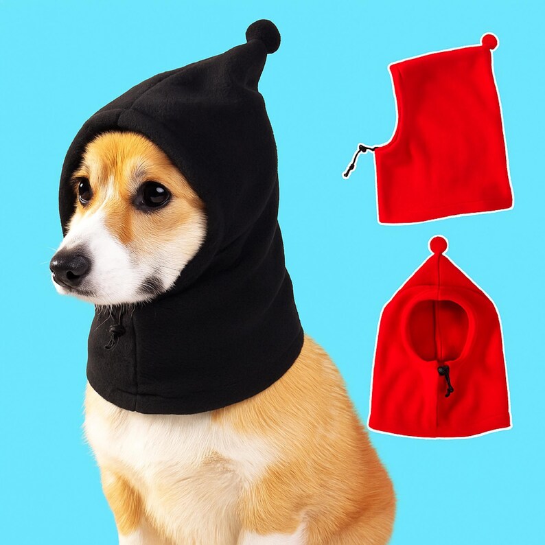 Fleece Dog Hood: Adjustable Pet Winter Hat With Pom Pom - Etsy