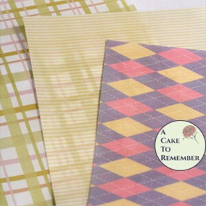 3 Sheets of Coordinating Pink and Yellow Printed Edible Paper for Cake ...