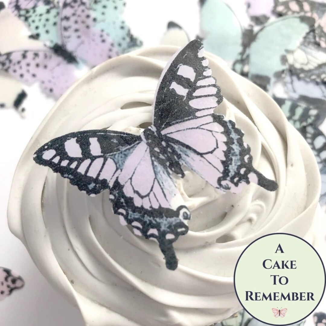 28 Pastel Rainbow Edible Butterfly Cake Toppers or Cupcake Toppers. 1.5 ...